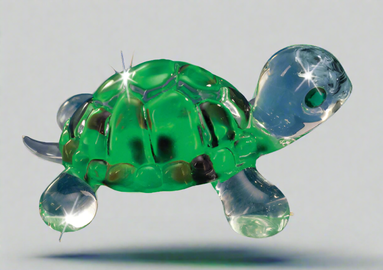 Glass Turtle Figurine Accented with Genuine Crystal Eyes – Crystal ...